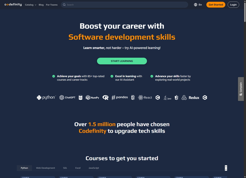 Codefinity Ai Powered Online Learning Platform For Programming And Ai Skills Aicovery Ai