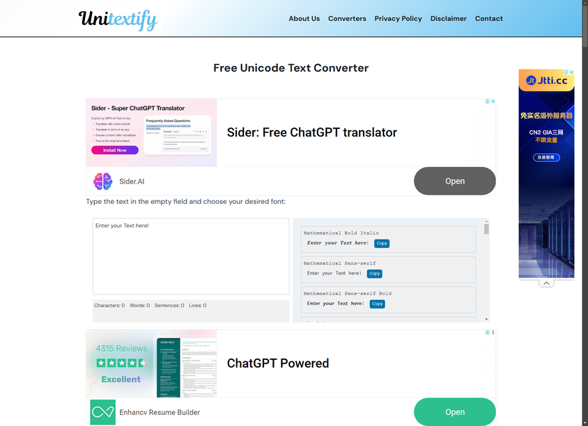 Unitextify: Free Unicode Text Converter for Stylish Fonts & Social ...